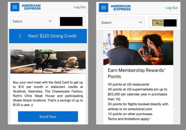 Amex Premier Rewards Gold New $120 Dining Credit, 4x at Restaurants ...